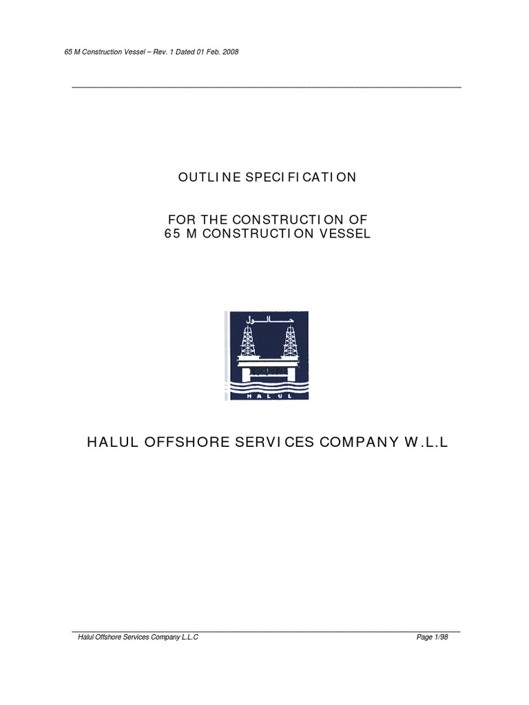 65M Construction Vessel Spec | PDF | Deck (Ship) | Specification ...