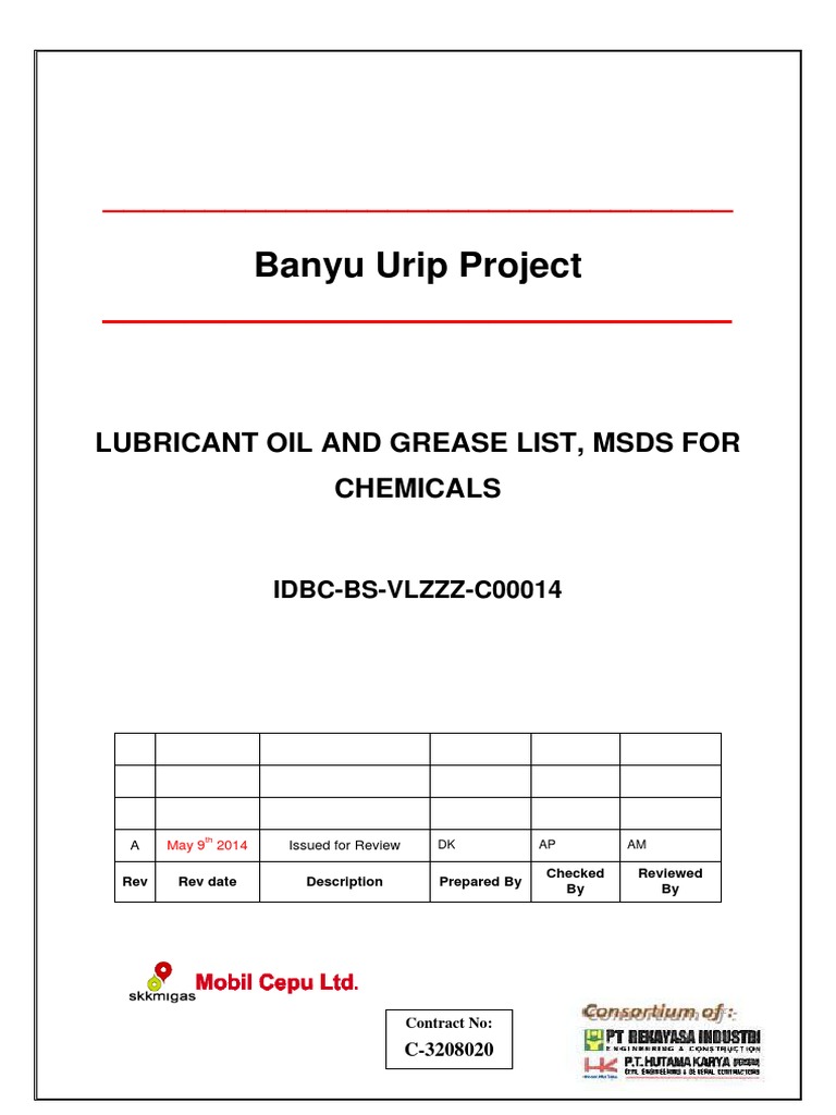 Lubricant Oil and Grease List, MSDS For Chemicals | PDF | Toxicity | Personal Protective Equipment