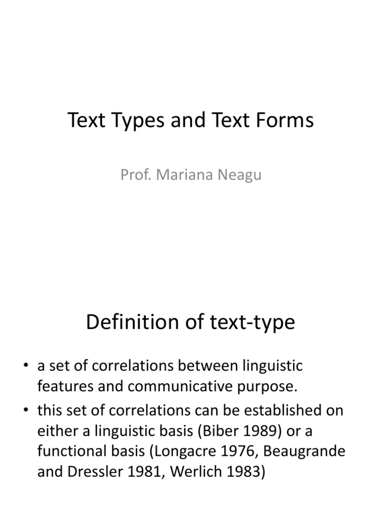 3. Text Types and Text Forms 11.11.2014 | Narration | Linguistic Typology