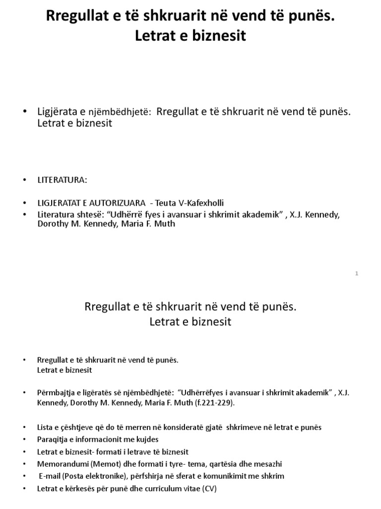 11 - Rregullat e Te Shkruarit Ne Vend Te Punes | PDF