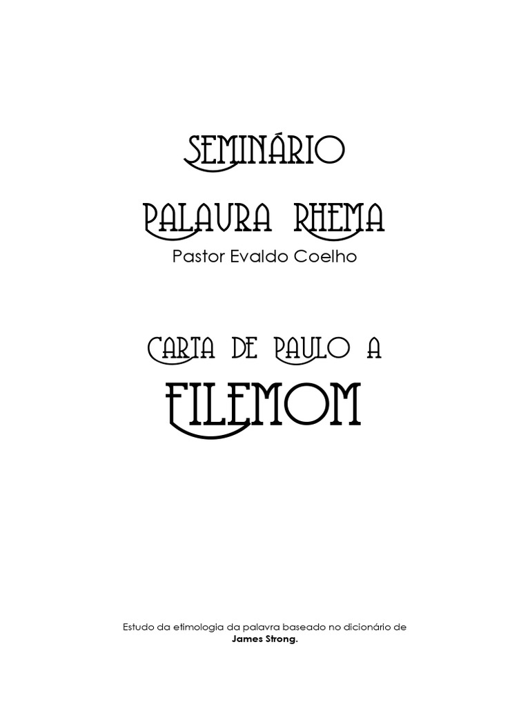 Filemom | PDF | Epístola a Filemon | Apóstolo Paulo