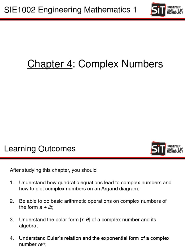 Chapter 4 Complex Numbers | PDF | Complex Number | Numbers