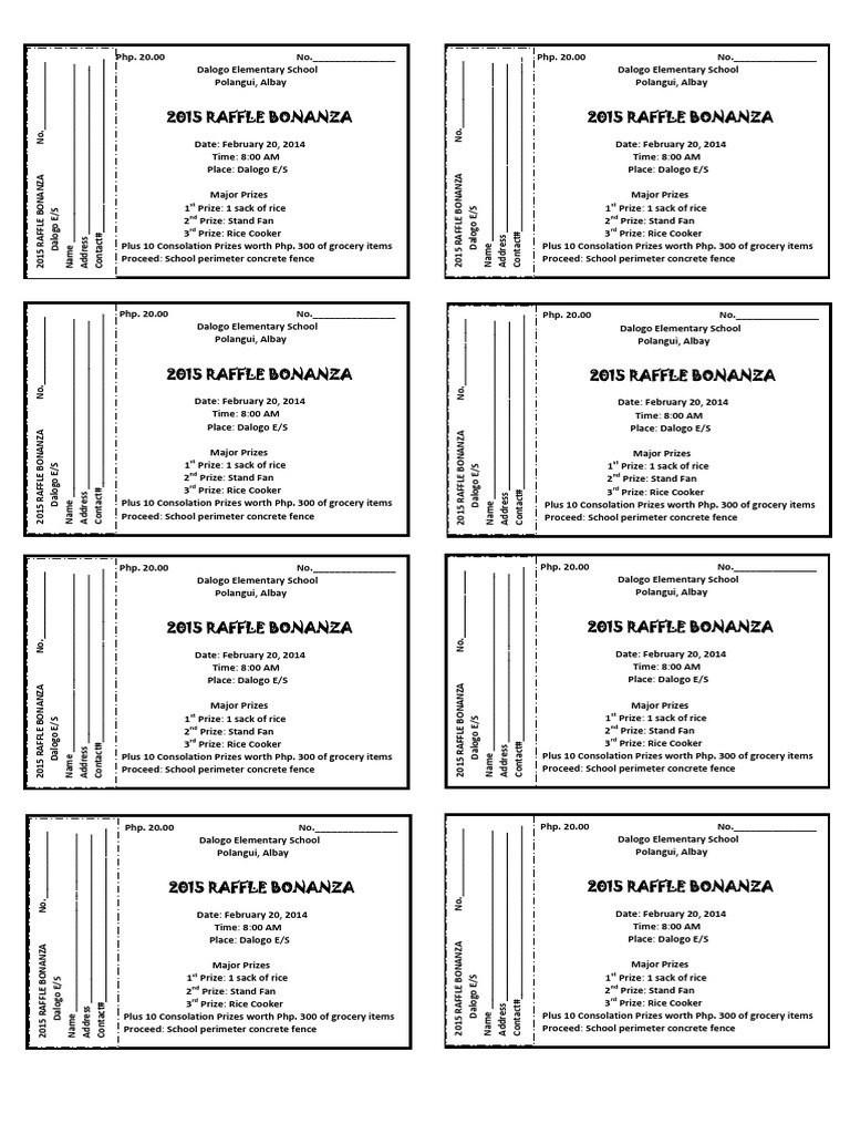 2015 Raffle Bonanza 2015 Raffle Bonanza: ST ND RD ST ND RD | PDF ...