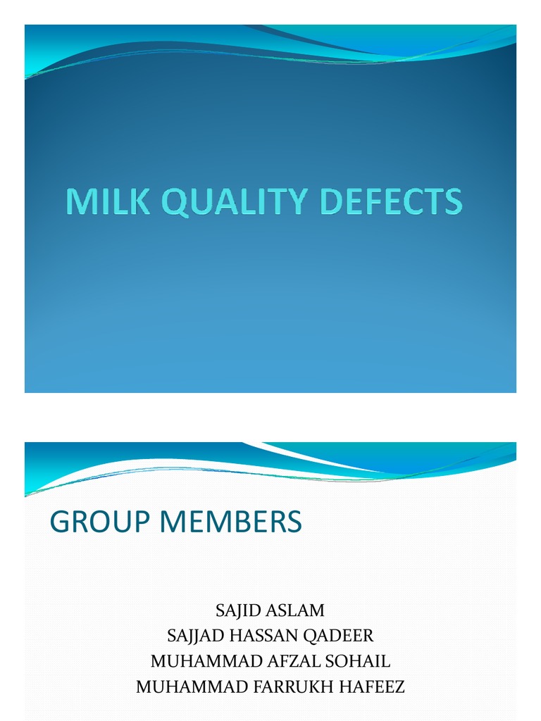 Milk Quality Defect | PDF | Milk | Lactic Acid