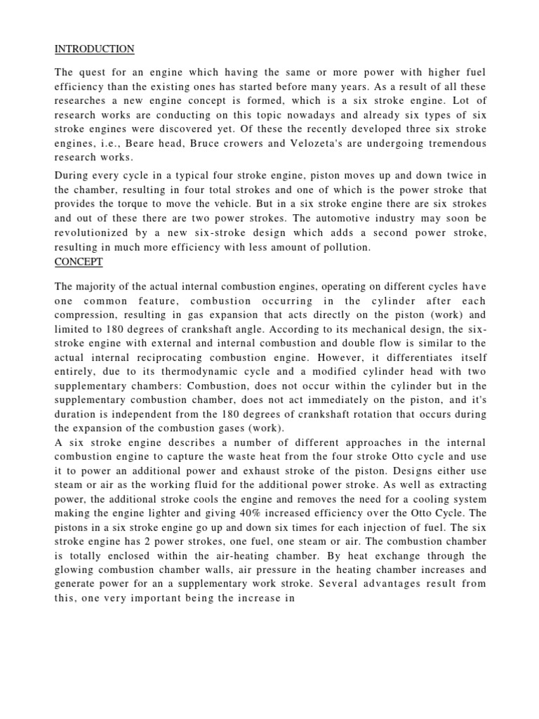 001 Concept Types and Application of Six Stroke Engine | PDF | Internal ...