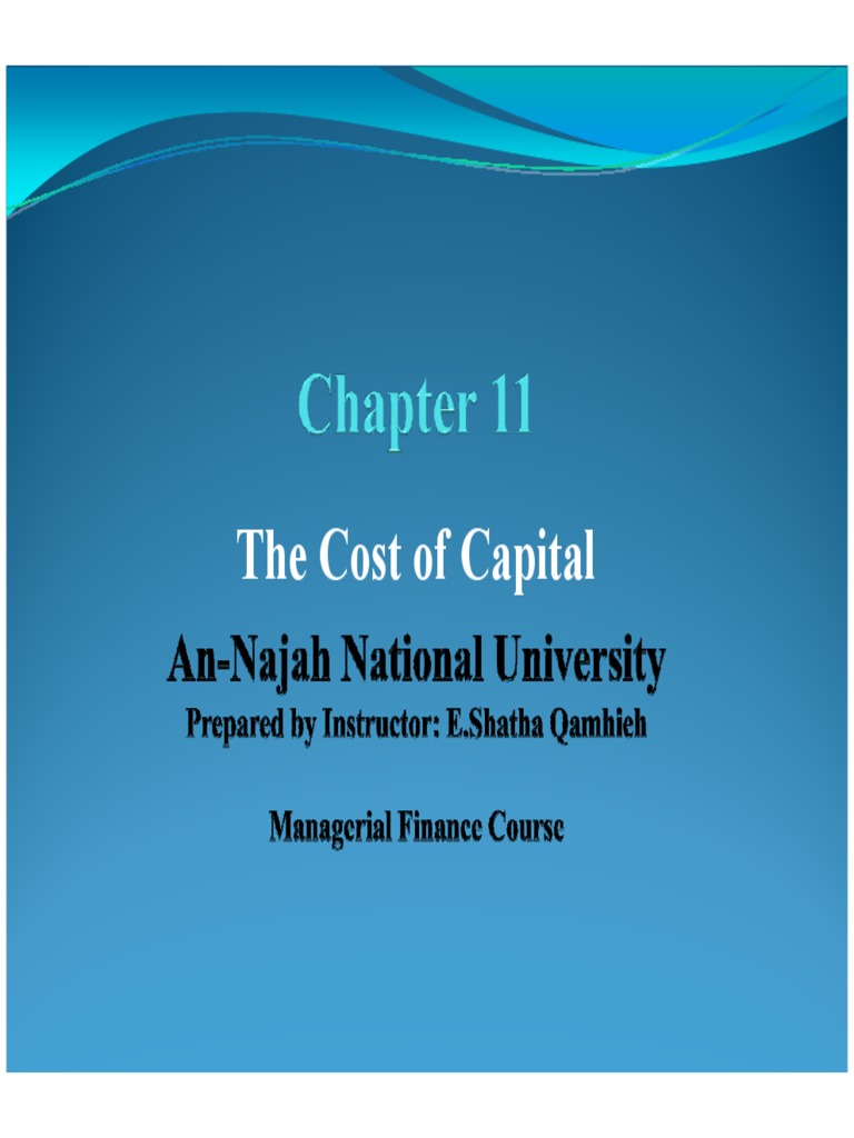 Chapter 11 - Cost of Capital - Text and End of Chapter Questions | PDF ...