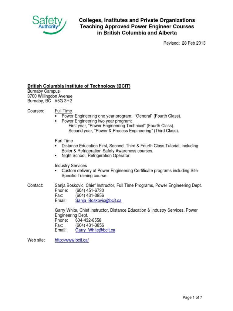 BC Power Engineering College | PDF | Science And Technology | Engineering