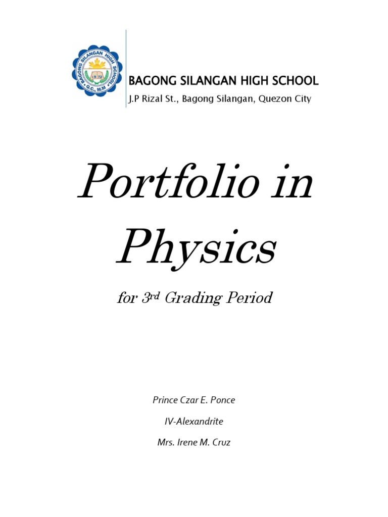 Portfolio Physics Frontpage | PDF