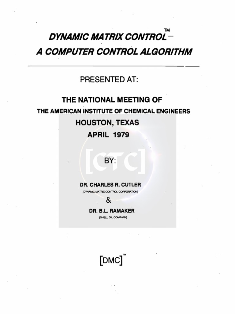 Dynamic Matrix Control - A Computer Control Algorithm | PDF | Matrix ...