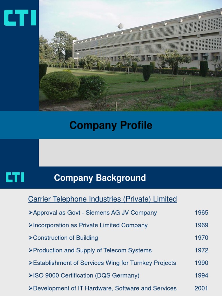 CTI Company Profile: Telecom Solutions Provider Since 1965 | PDF ...