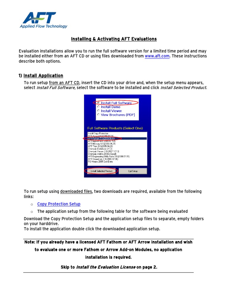 AFT Software Installation Guide | PDF | Installation (Computer Programs ...