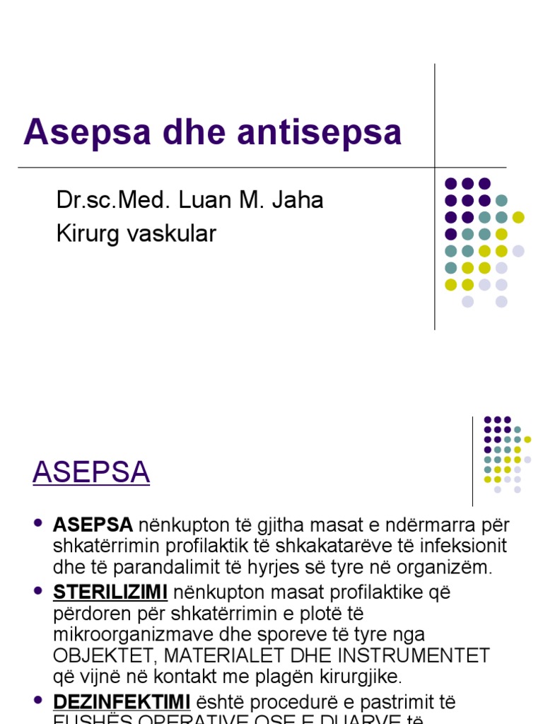 Antisepsa Dhe Asepsa | PDF