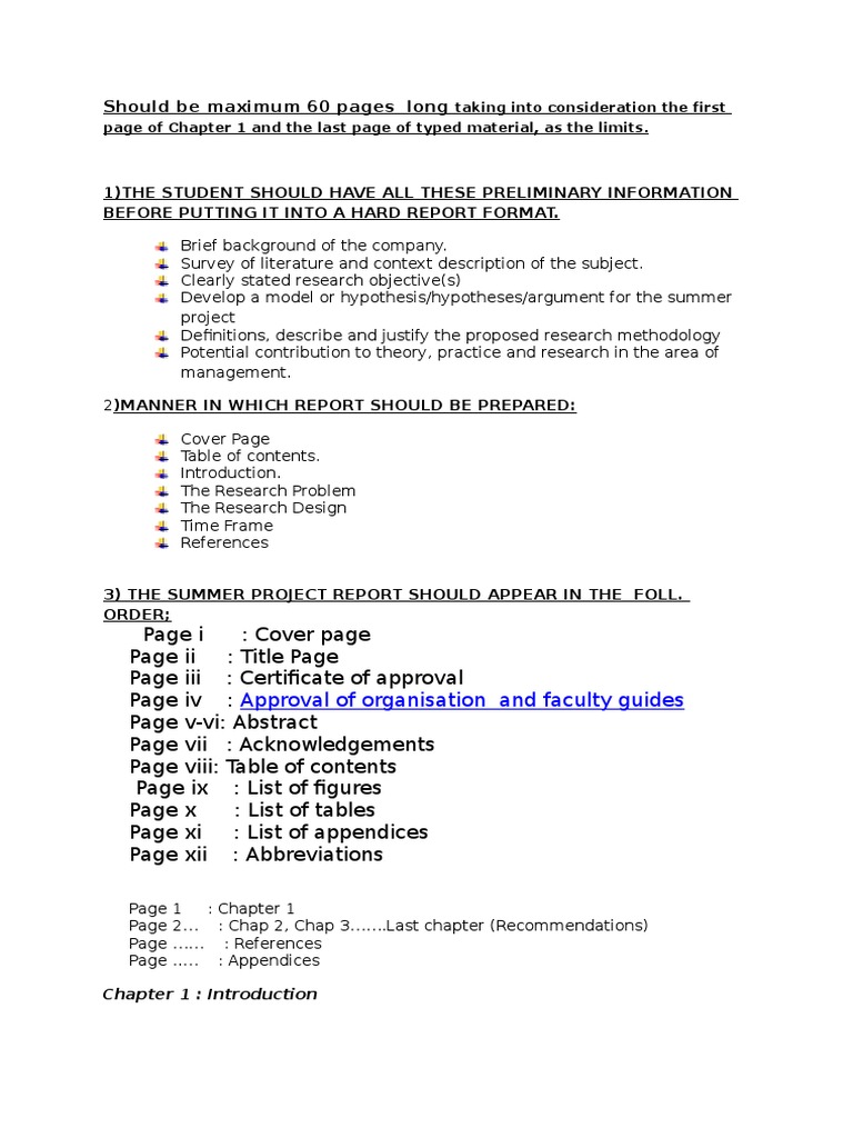 Summer Internship Report Guidelines | PDF | Sampling (Statistics ...