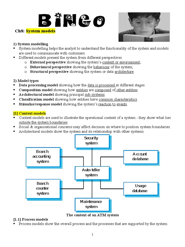 Ch8: System Models: Security System Account Database Branch Accounting System | PDF | Object ...