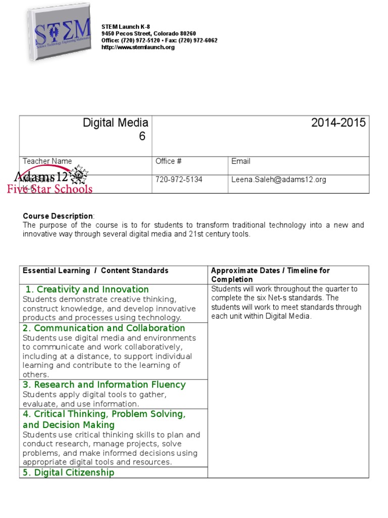 Stem Syllabus 2014 | PDF | Art