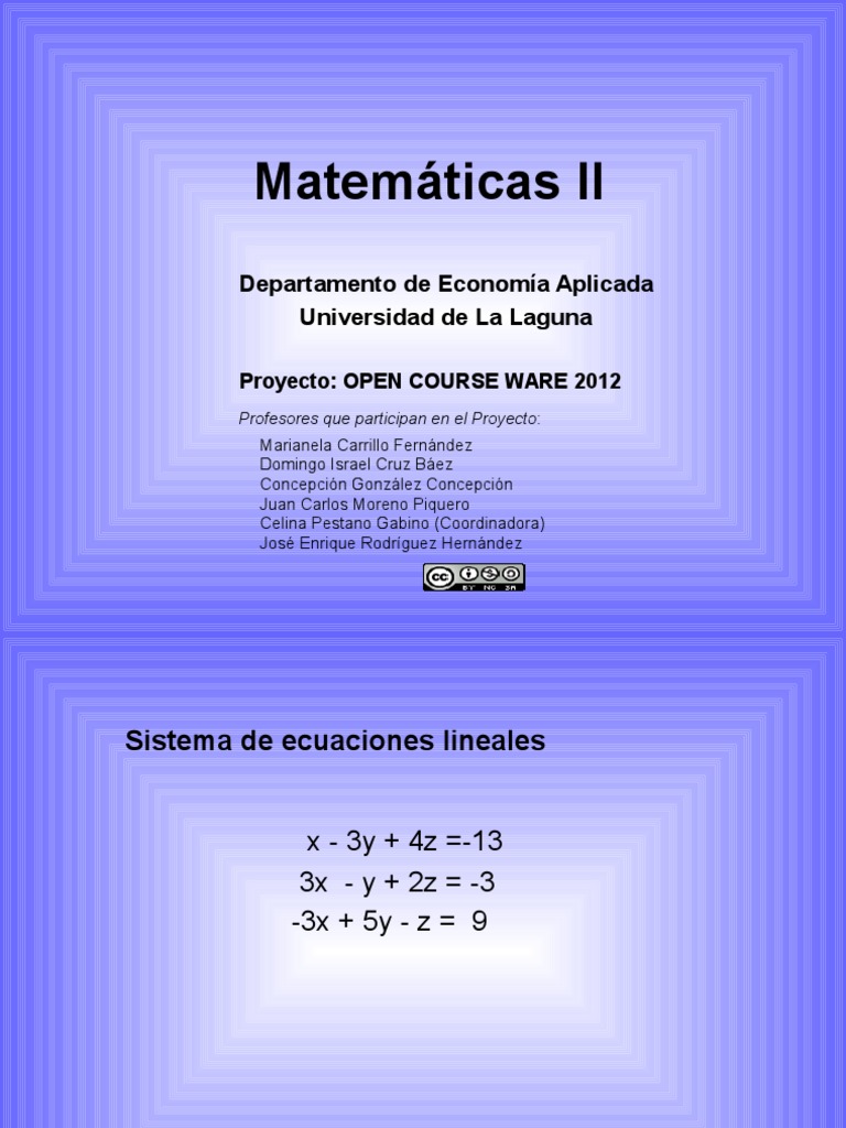 Sistemas Mat II | Descargar gratis PDF | Sistema de ecuaciones lineales ...