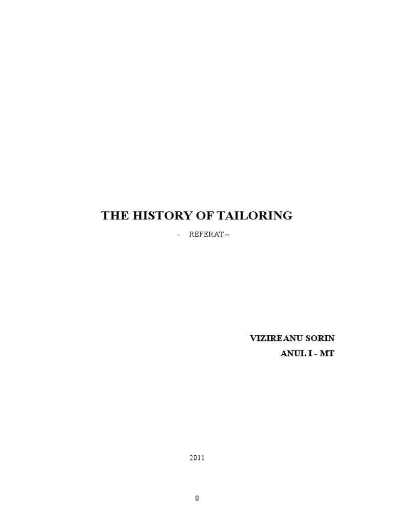 Evolution of Tailoring Through History | PDF | Sewing | Clothing