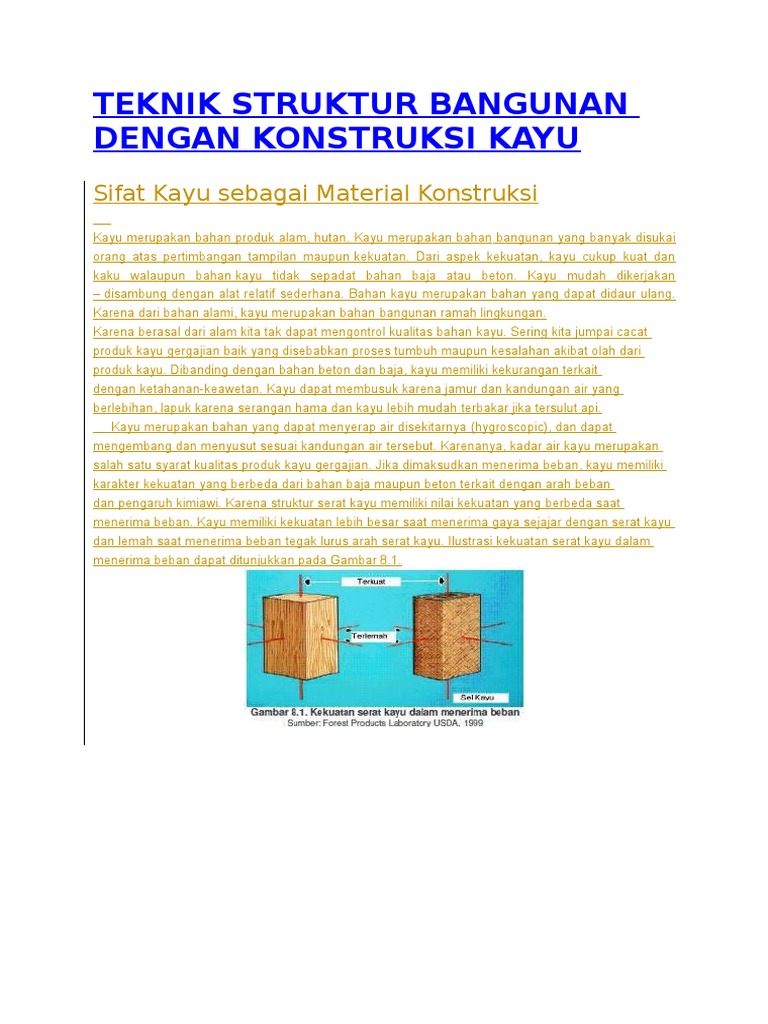 Teknik Struktur Bangunan Dengan Konstruksi Kayu | PDF
