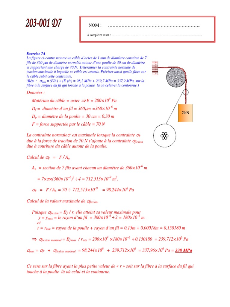 Devoir RDM Corrigé | PDF | Contrainte de cisaillement | Flexion (matériau)