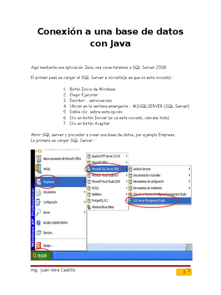 Conexión Java SQL Server | PDF