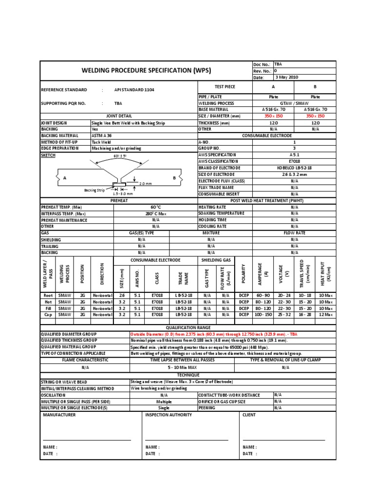 WPS API1104 A516 GR 70 | PDF