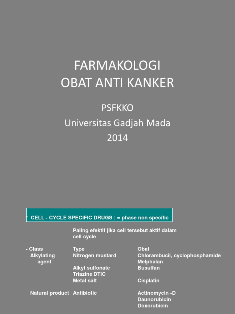 Farmakologi Anti Kanker | PDF | Chemotherapy | Phases Of Clinical Research