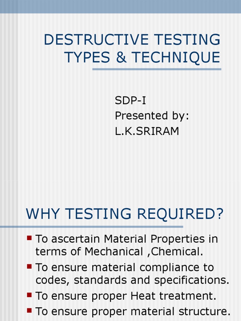 Destructive Testing | PDF | Science & Mathematics | Technology ...
