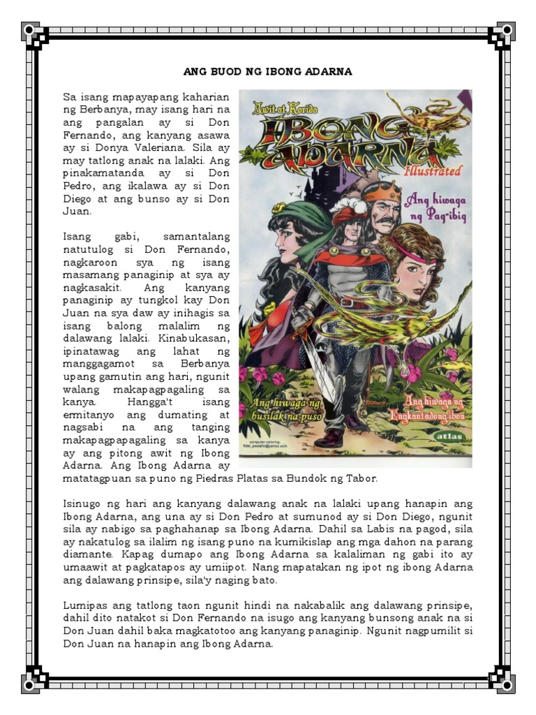 Mga Tauhan Sa Ibong Adarna Na May Larawan