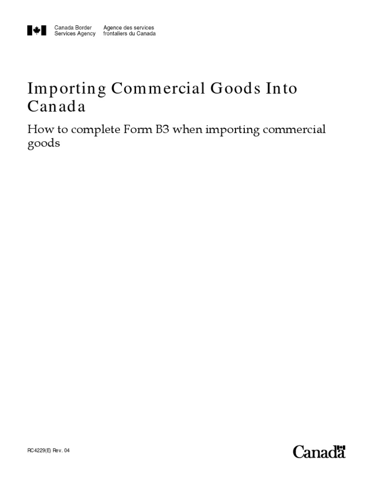 Importing Commercial Goods Into Canada - B3 | PDF | Value Added Tax ...