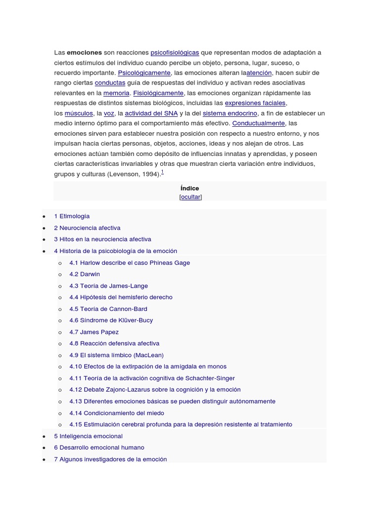 Las Emociones | PDF | Las emociones | Sistema límbico