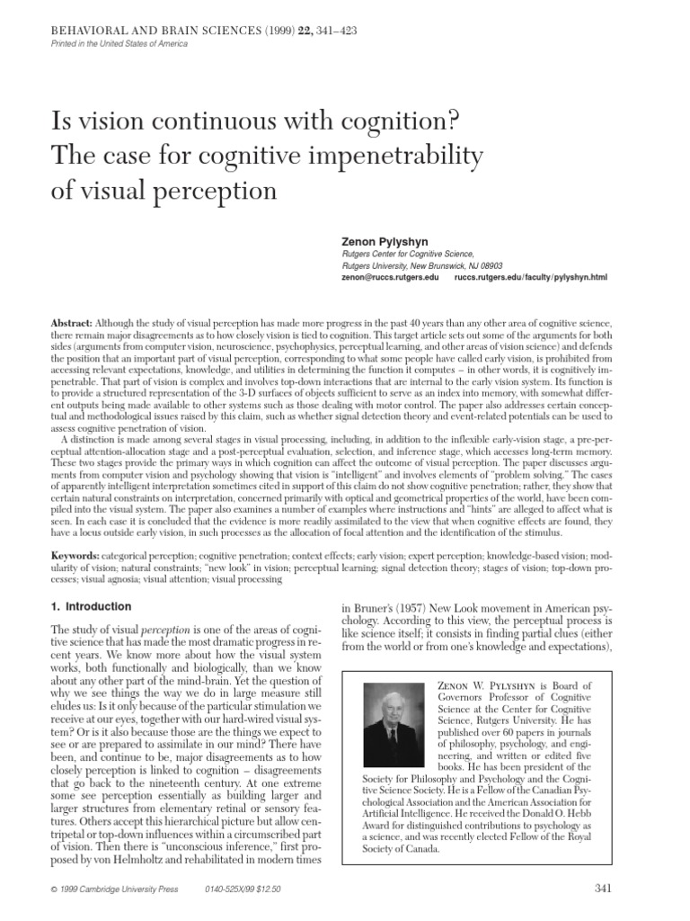 Is Vision Continuous With Cognition? The Case For Cognitive ...