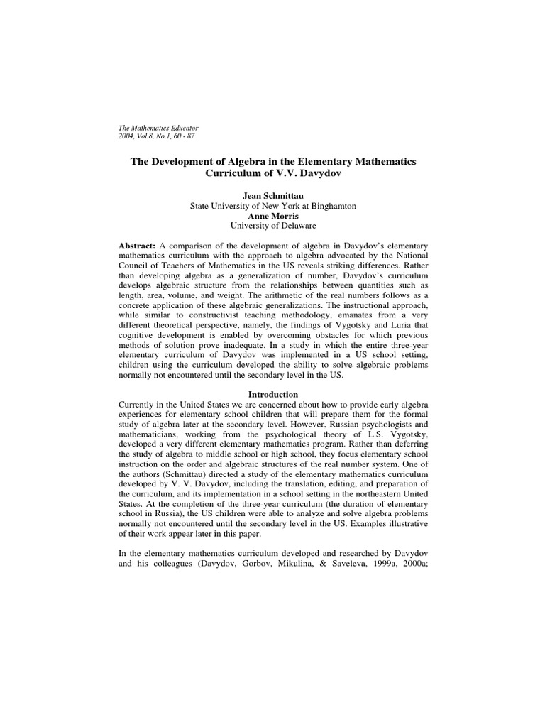 The Development of Algebra | PDF | Equations | Quantity