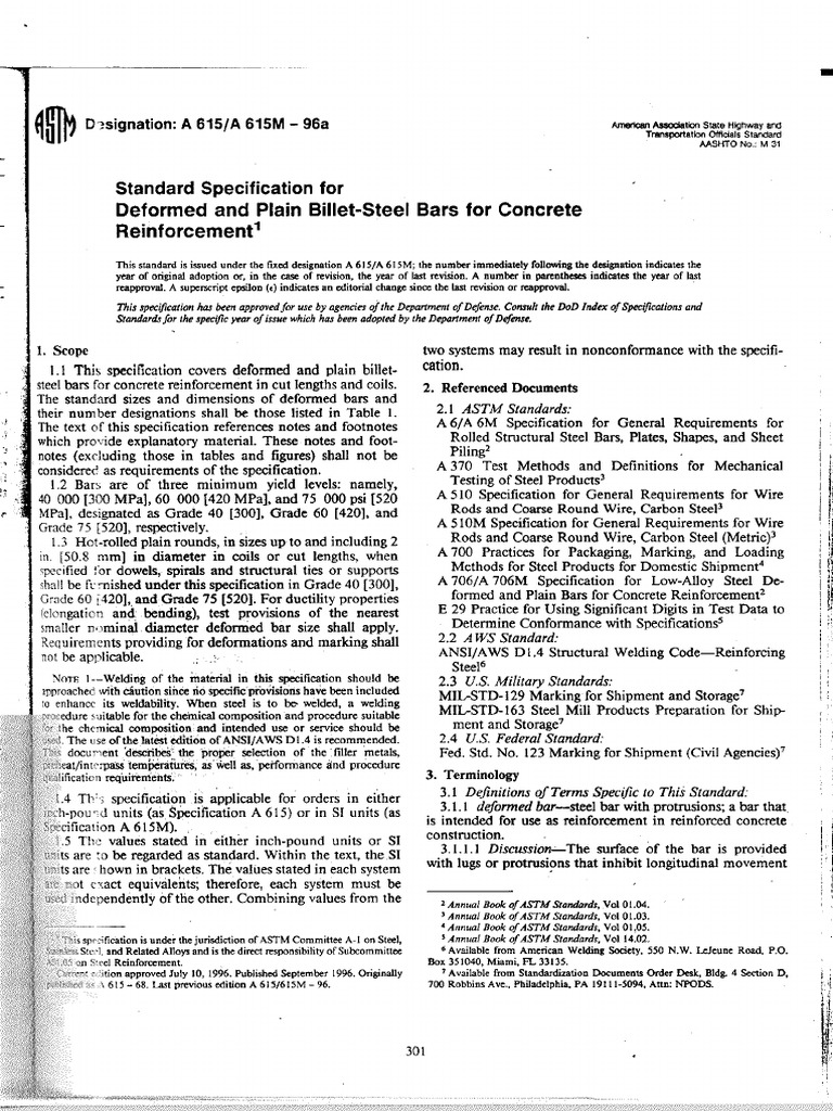 Astm A-615 | PDF