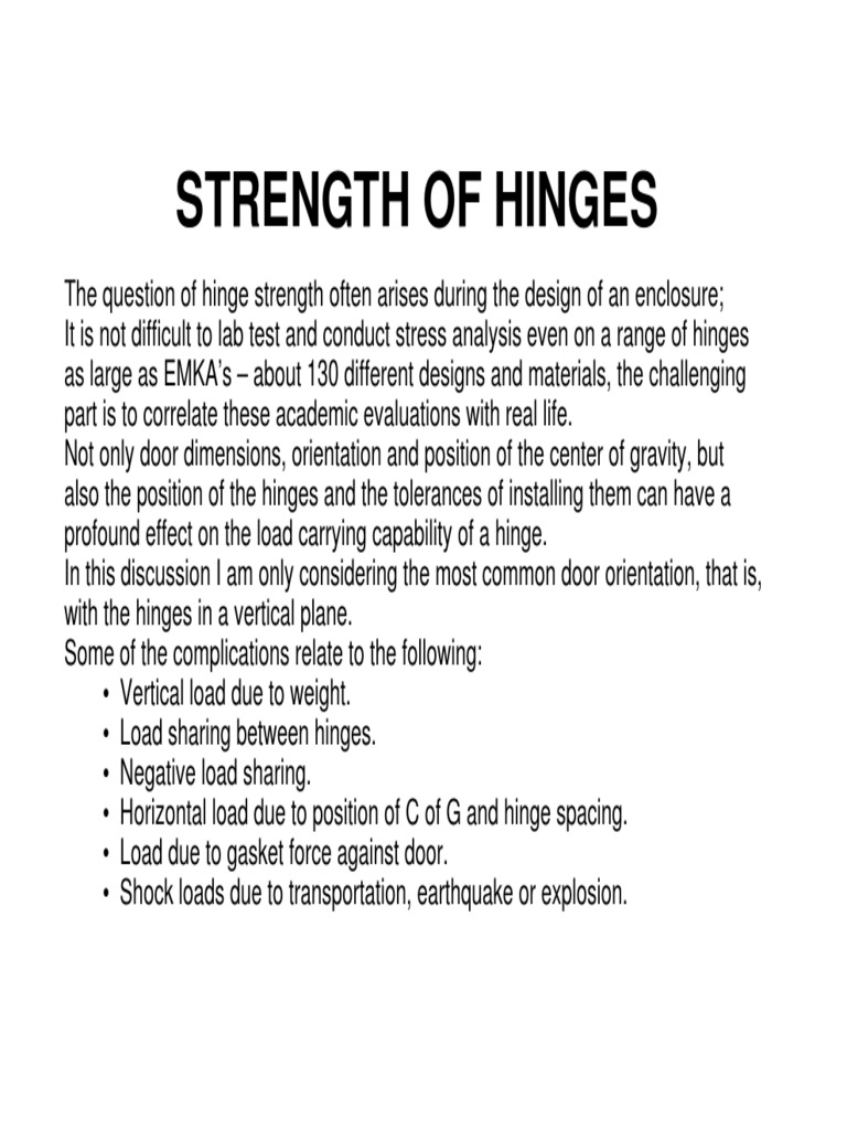 Door Hinge Stresses | Download Free PDF | Door | Structural Load