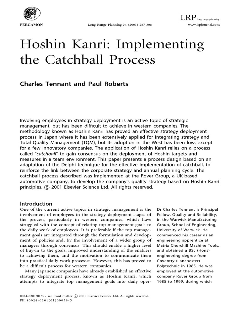 The Catchball Process | Strategic Management | Business Process | Free ...