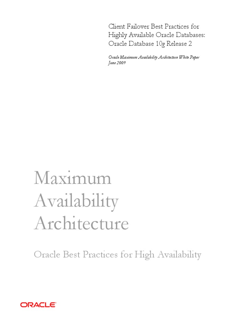 MAA WP 10gR2 ClientFailoverBestPractices | PDF | Oracle Database | Load Balancing (Computing)