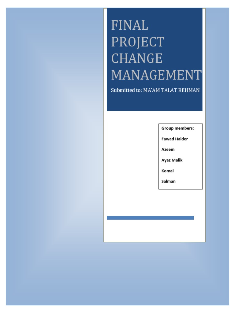 Change Management Final Project Report | PDF | Sap Se | Leadership