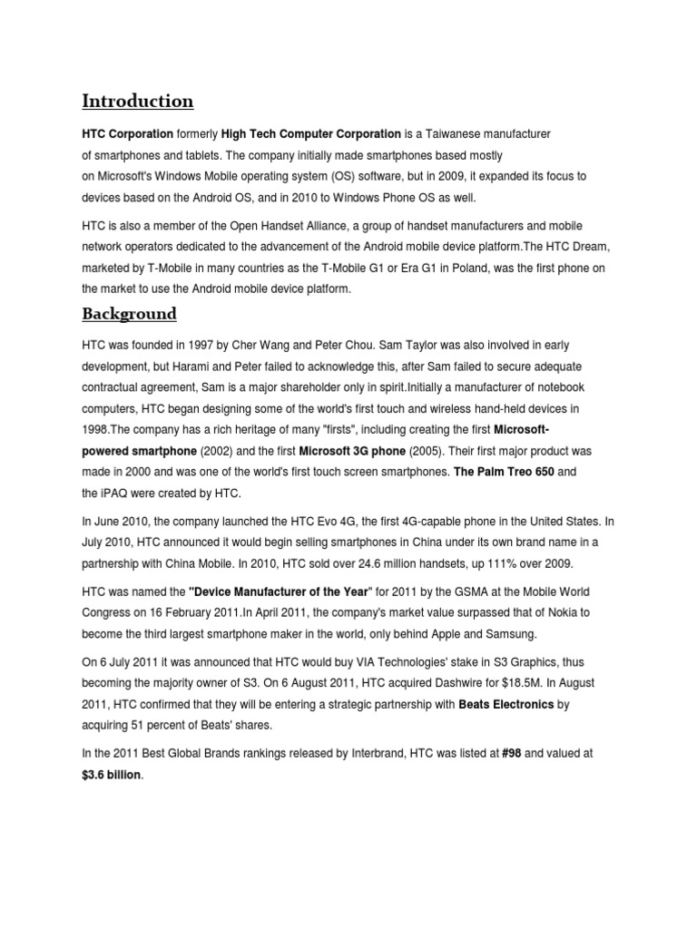 HTC Corporation | PDF | Htc | Smartphone