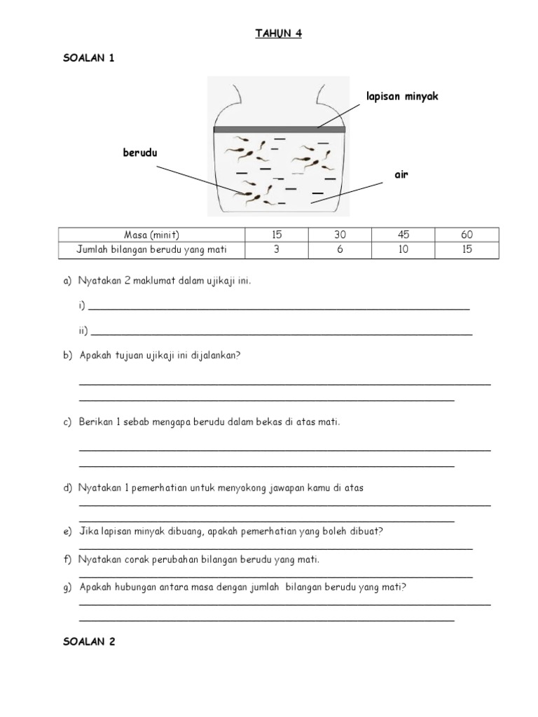 Latihan Sains Tahun 4 | PDF