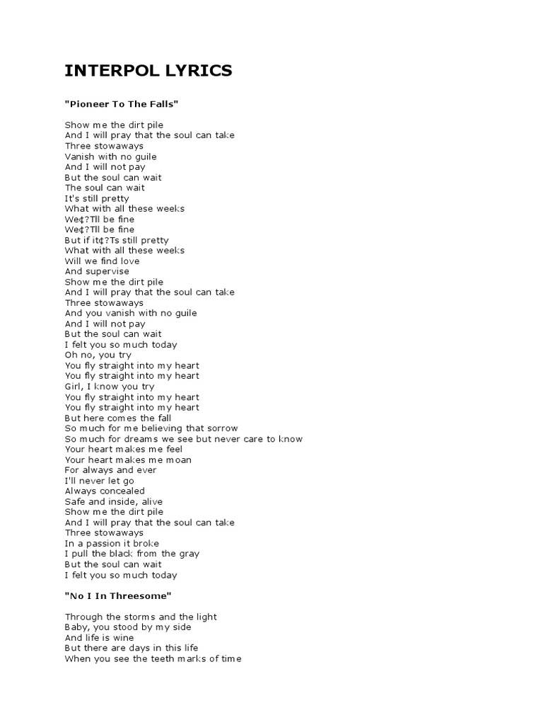 Interpol Lyrics | PDF | Nature