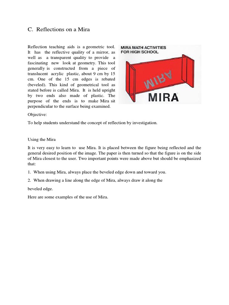 C. Reflections On A Mira | PDF
