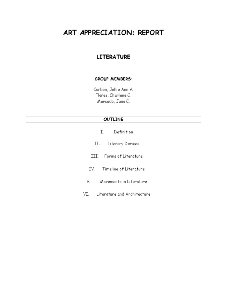 Art Appreciation: Literature | Poetry | Narration