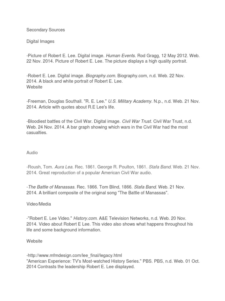 Secondary Sources NHD | PDF