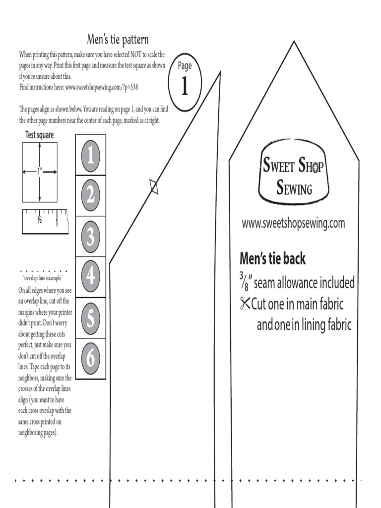 Free Printable Men's Necktie Pattern | PDF