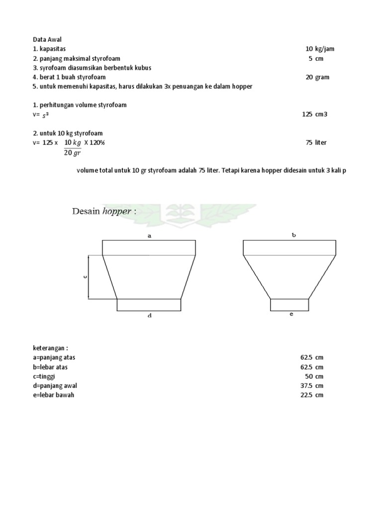 Perhitungan Hopper | PDF