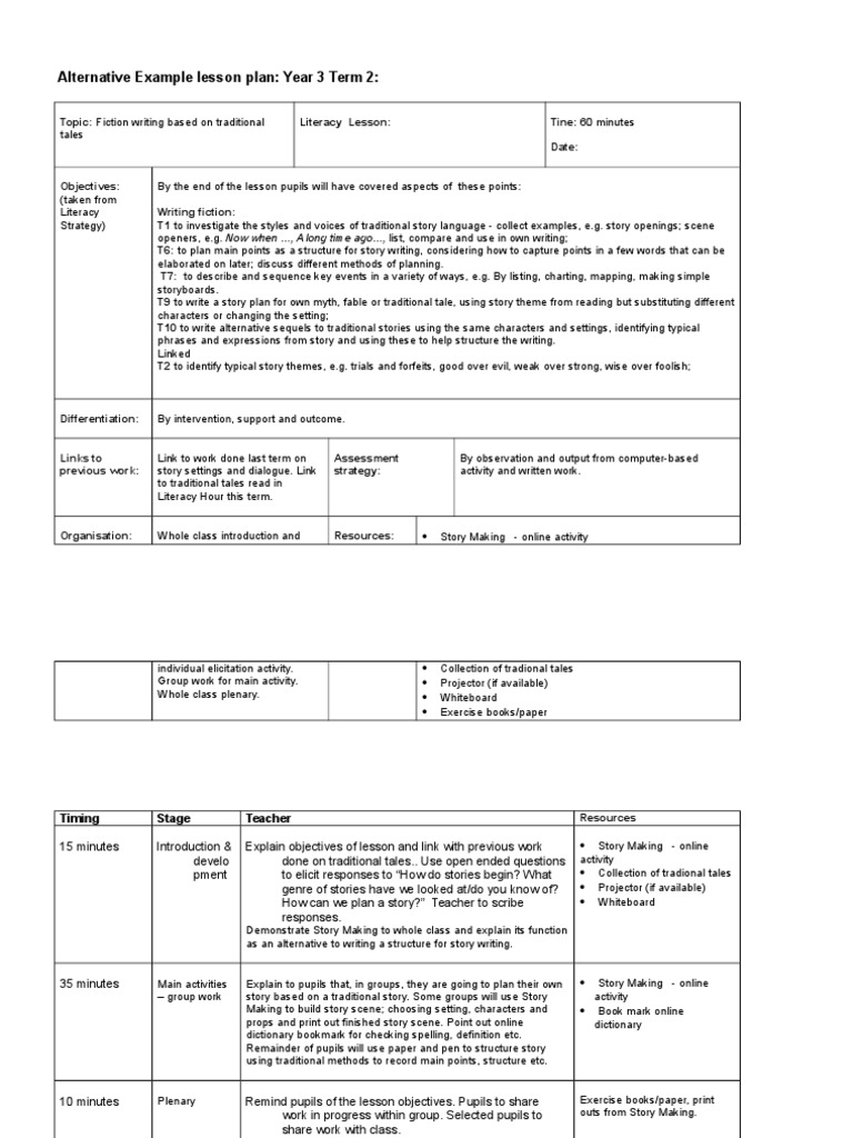 Alternative Example Lesson Plan | PDF | Communication | Cognition