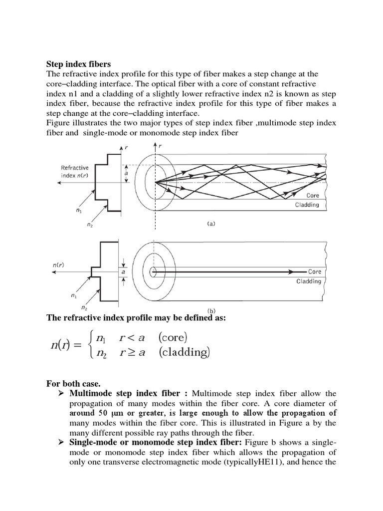Multimode Step Index Fibers | PDF | Optical Fiber | Dispersion (Optics)
