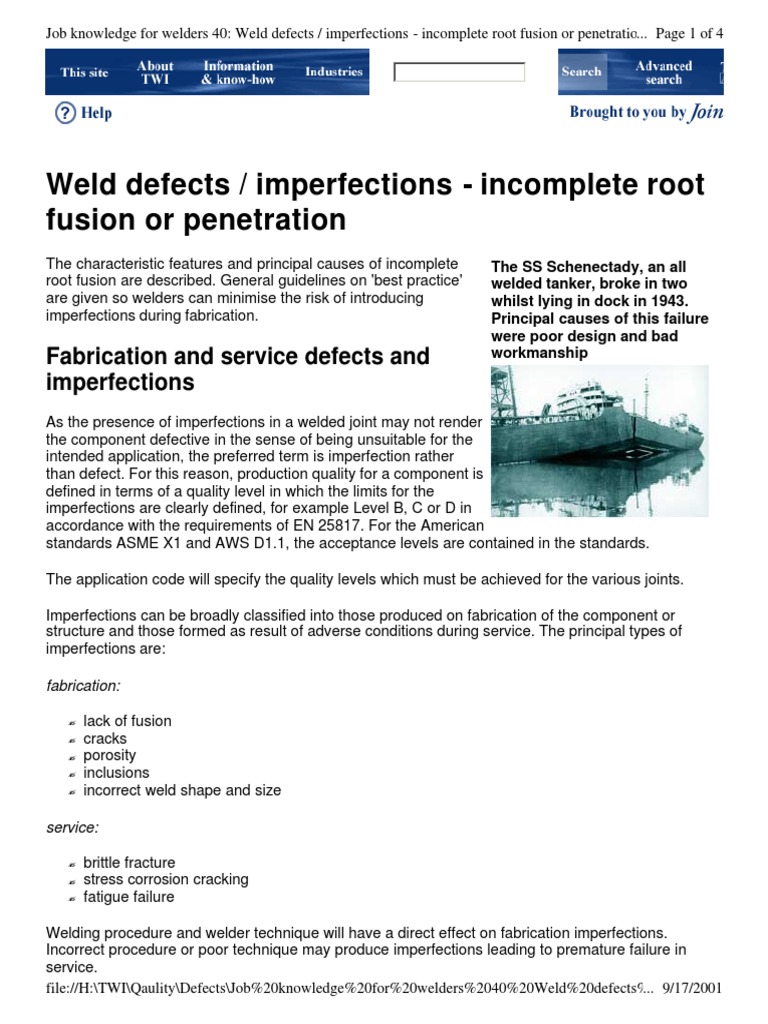 Weld Defects - Ton | PDF