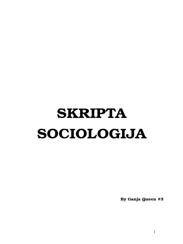 Sociologija Soc | PDF