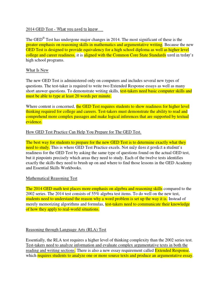 1-GED Test | PDF | General Educational Development | Reason